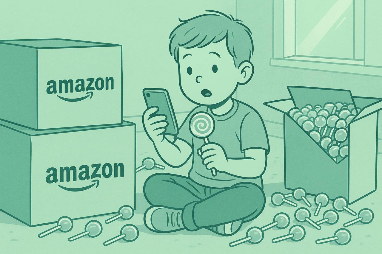 8-year-old boy orders 70,000 lollipops on Amazon - HackYourMom