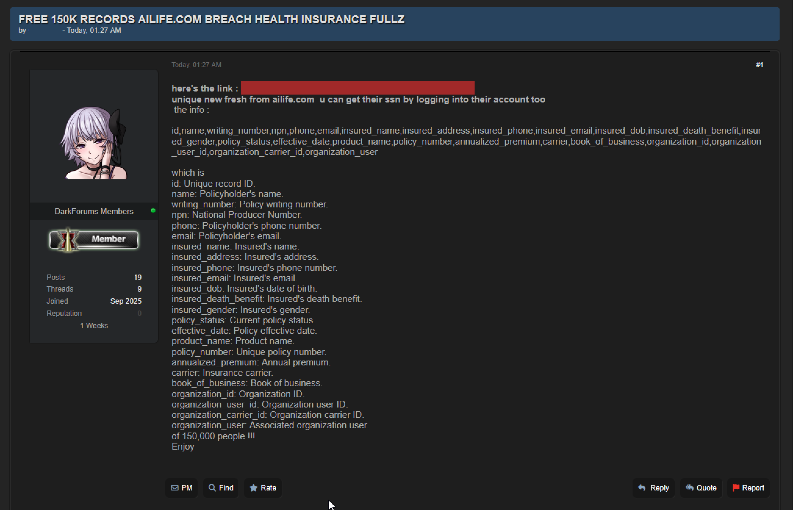 Attackers claim 150,000 compromised American Income Life accounts ...