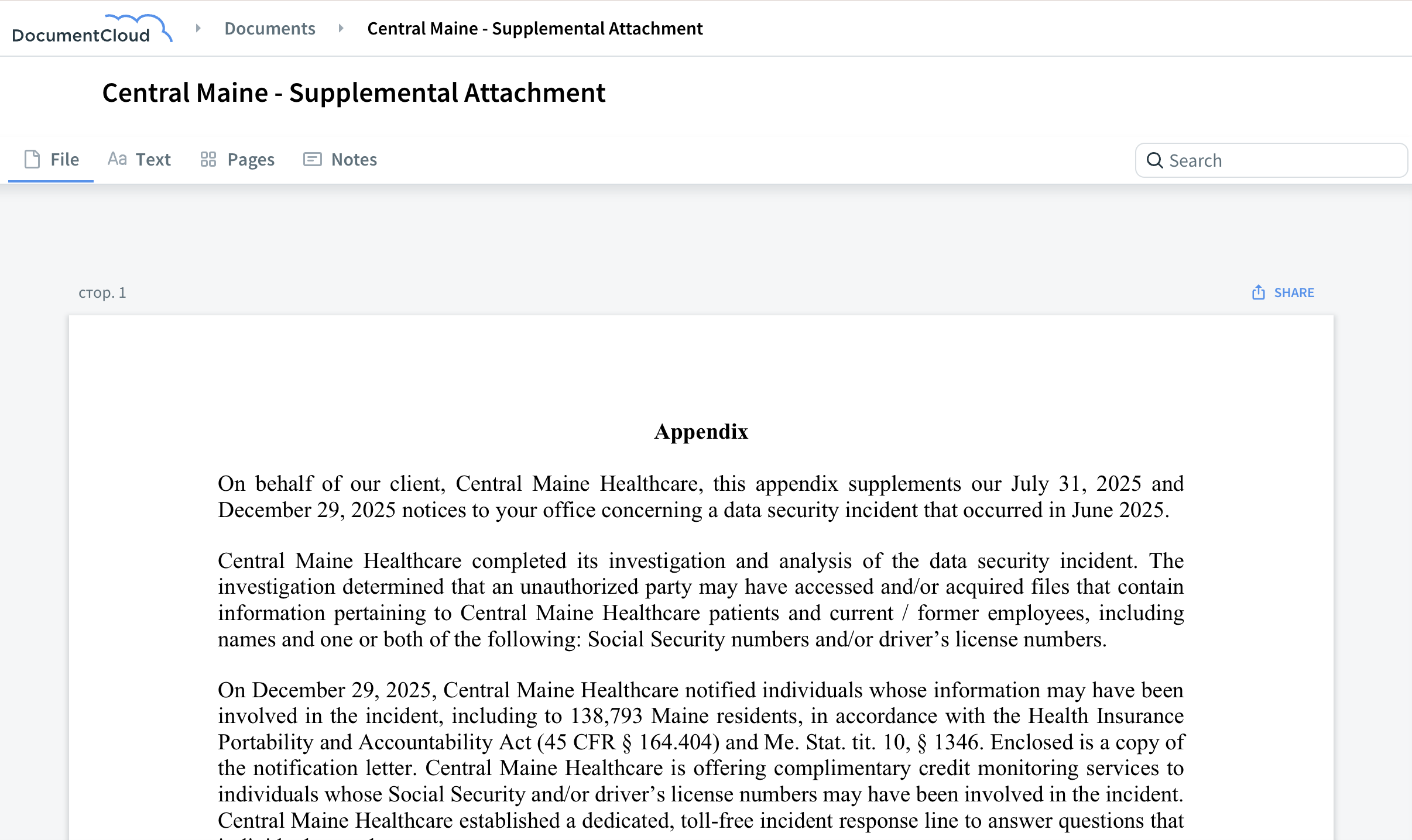 Central Maine Healthcare Data Breach Exposed Information of Over ...